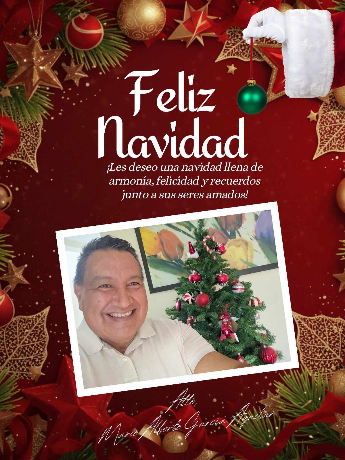 Feliz Navidad les desea el Ing. Mario Alberto García Aguilar